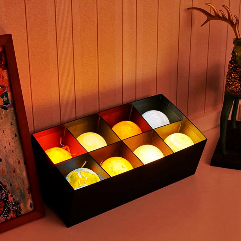 Rechargeable 3D Eight Planets Night Lamp